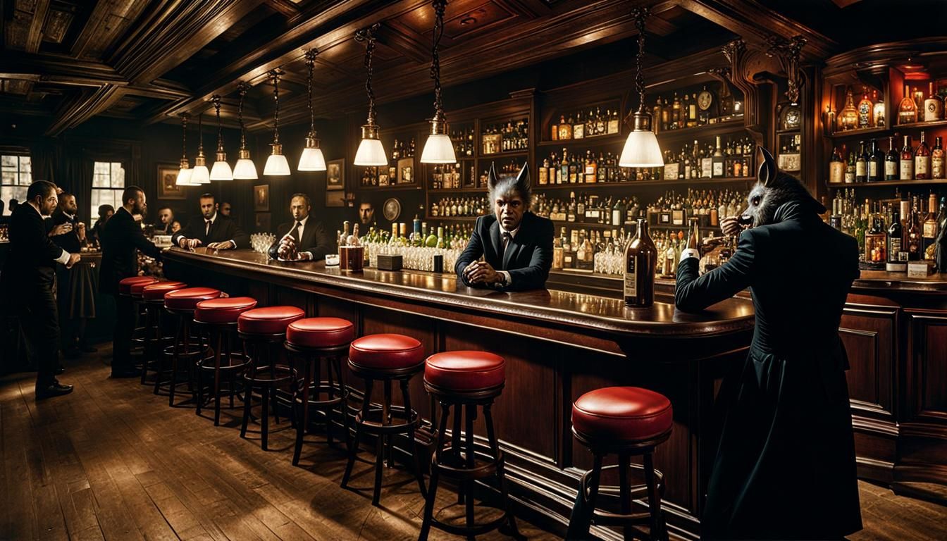 werewolf bartender, in a werewolf bar - AI Generated Artwork ...
