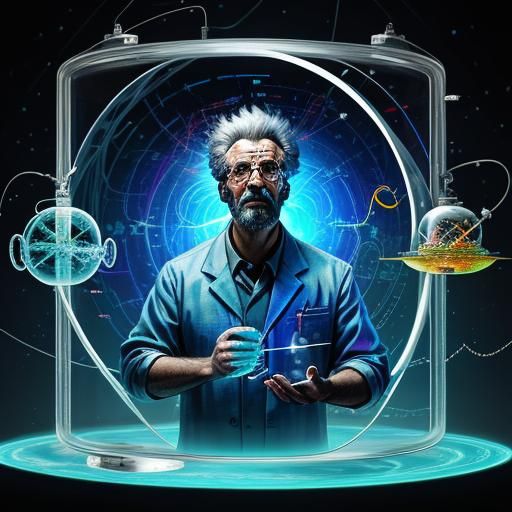 Mad scientist performing experiments in his lab - AI Generated Artwork ...