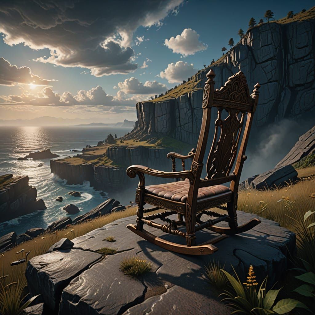 rocking chair on top of a cliff - Fantasy Rocking Chair Perc...