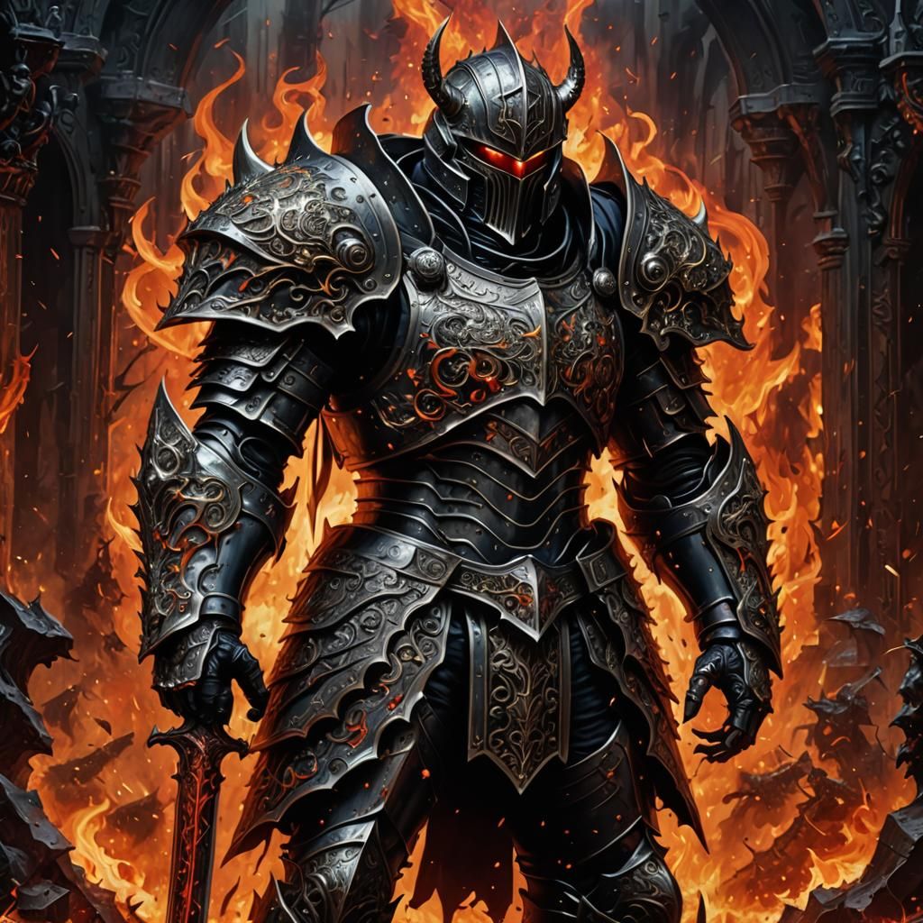 Hell knight, STYLE: action painting - AI Generated Artwork - NightCafe ...