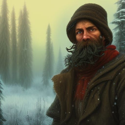 Hobo in winter - AI Generated Artwork - NightCafe Creator