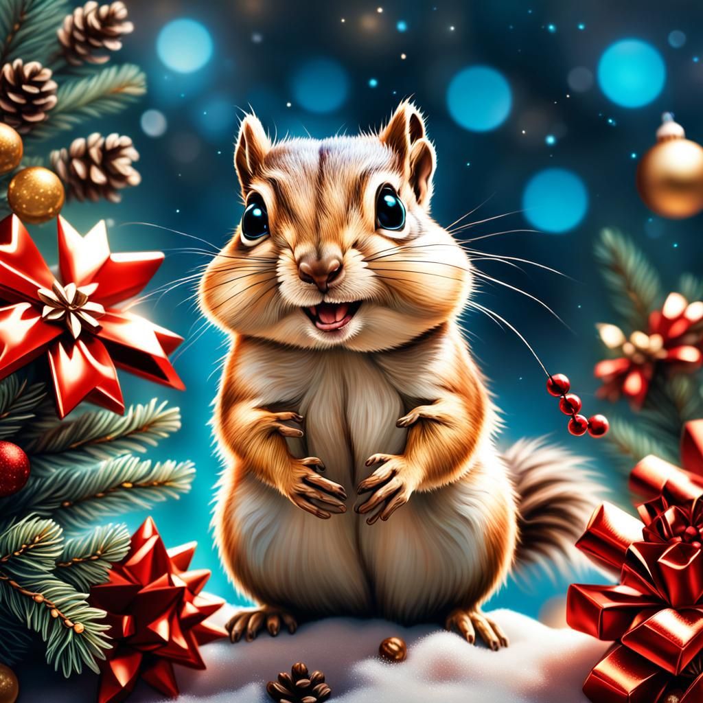 Cute Chipmunk Celebrating. - AI Generated Artwork - NightCafe Creator