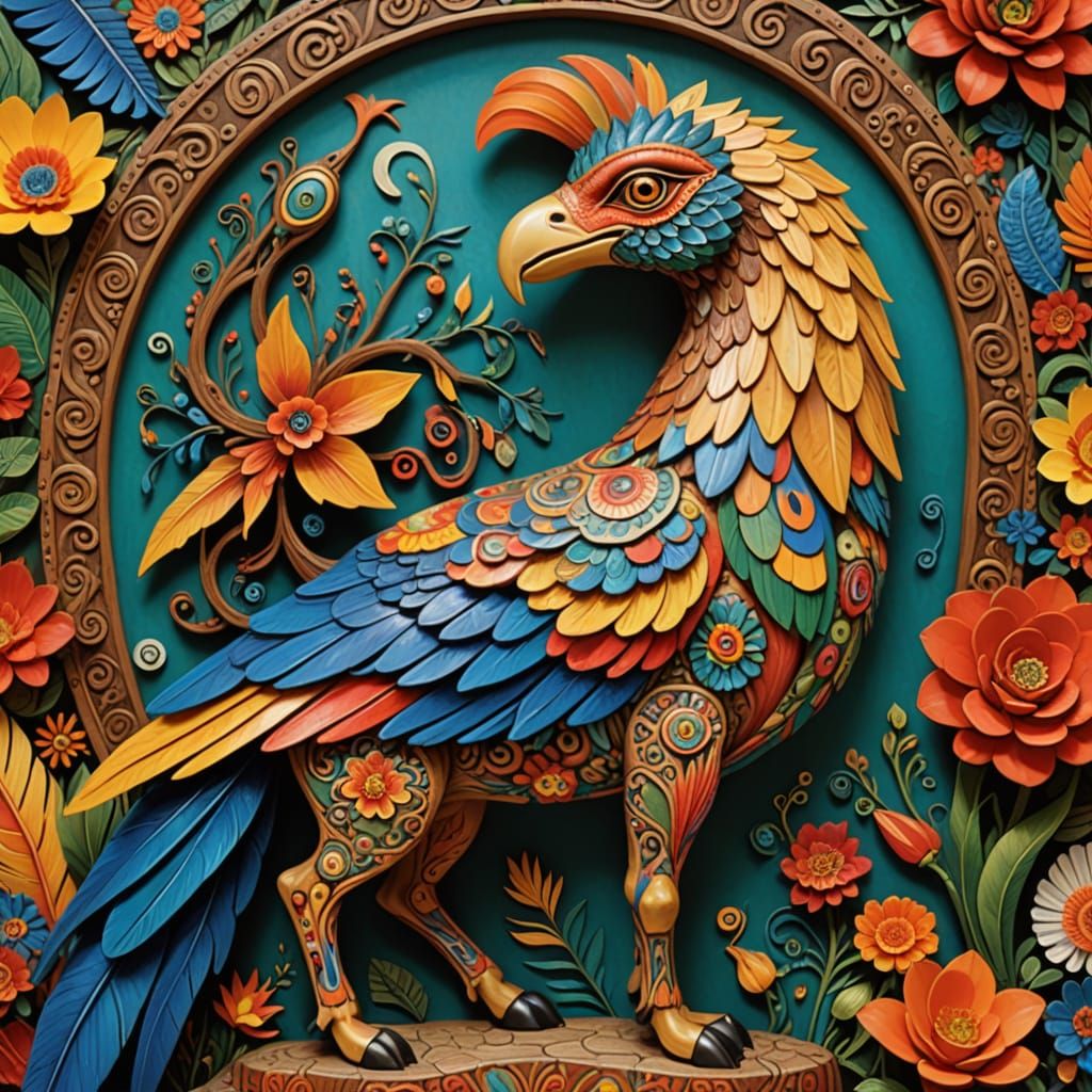 Alebrijes #3 - Mythical Alebrije Creature in Mexican Folk Ar...