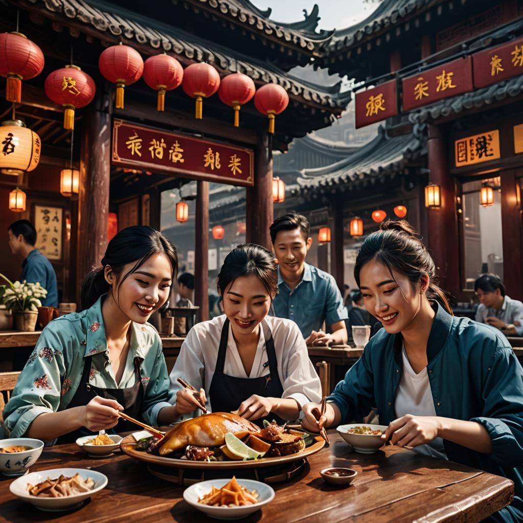 Eating... Peking Duck in Beijing - AI Generated Artwork - NightCafe Creator