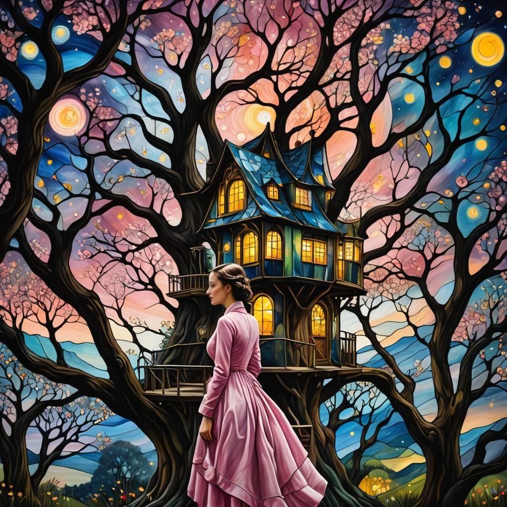 Fantastic Tree House - AI Generated Artwork - NightCafe Creator