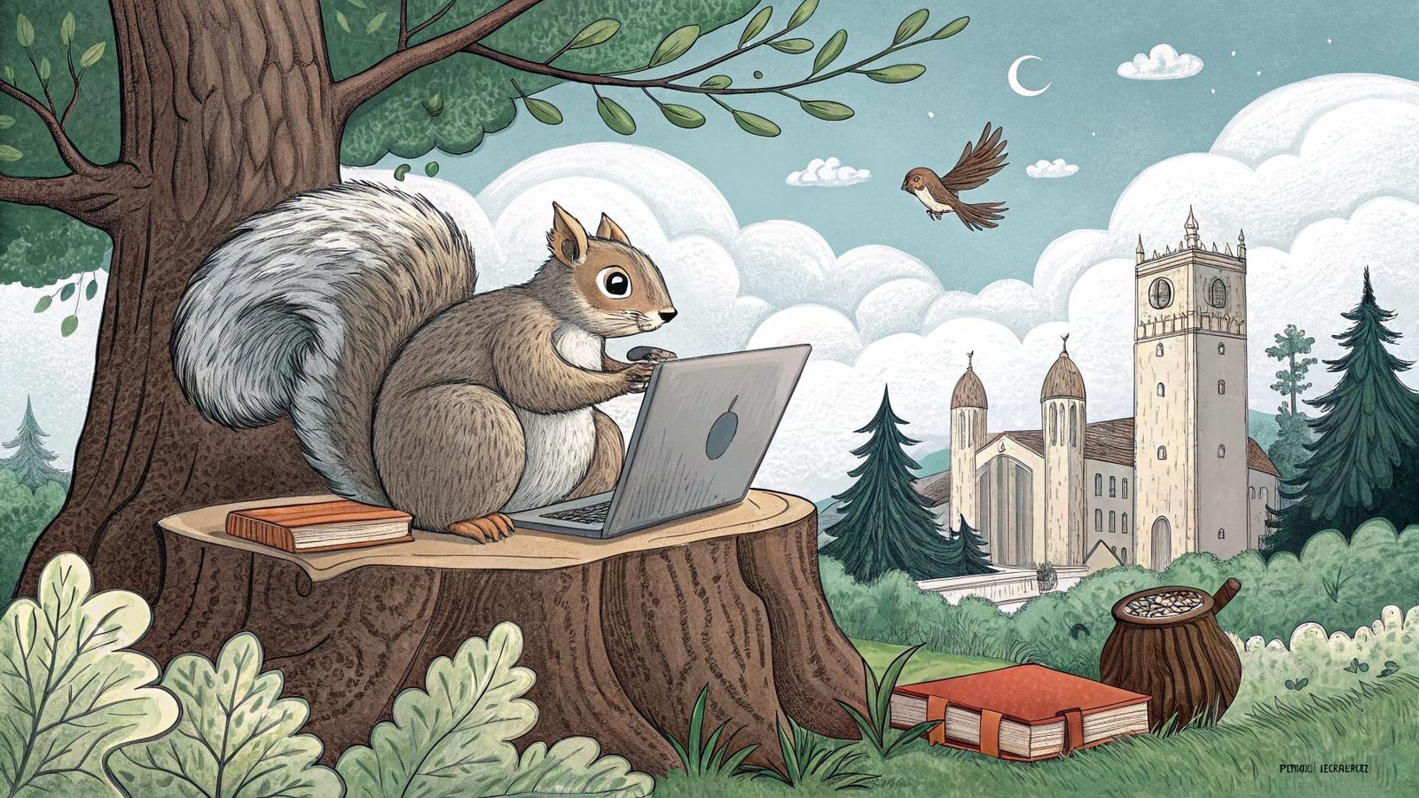 Squirrel's first class - Squirrel Learns in Enchanted Forest...