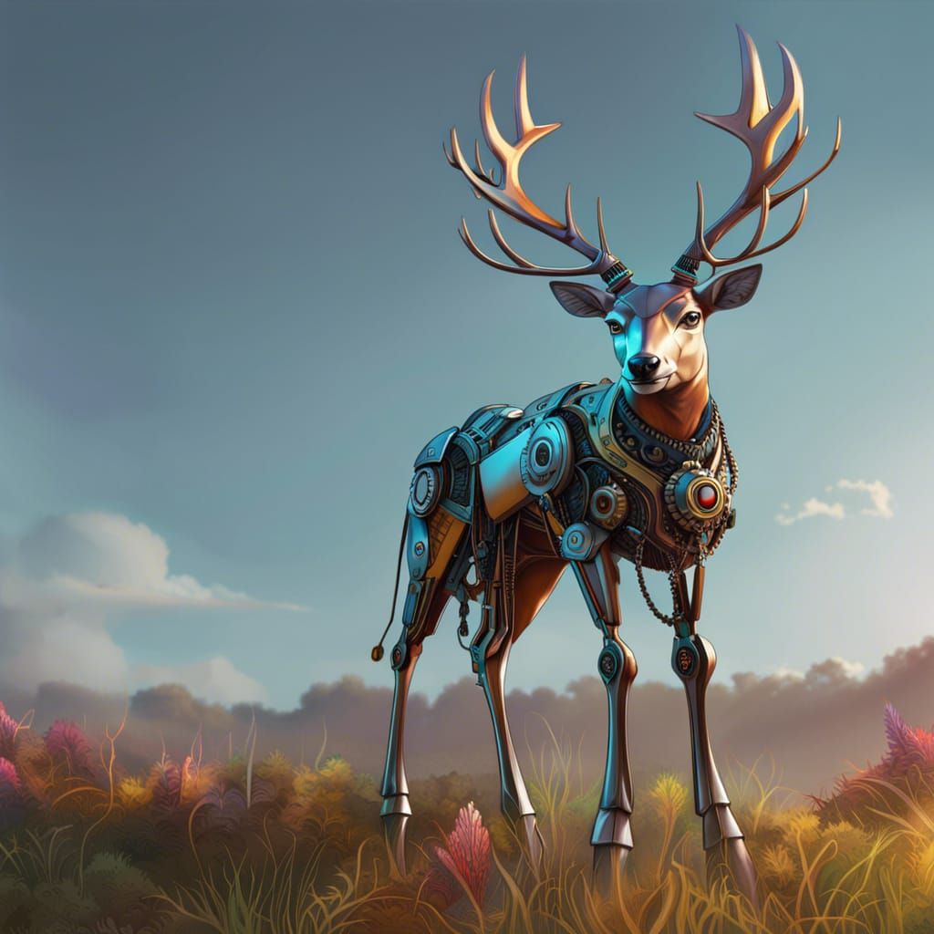 (Enhanced) anthro deer engineer lineart looking at viewer electronic ...