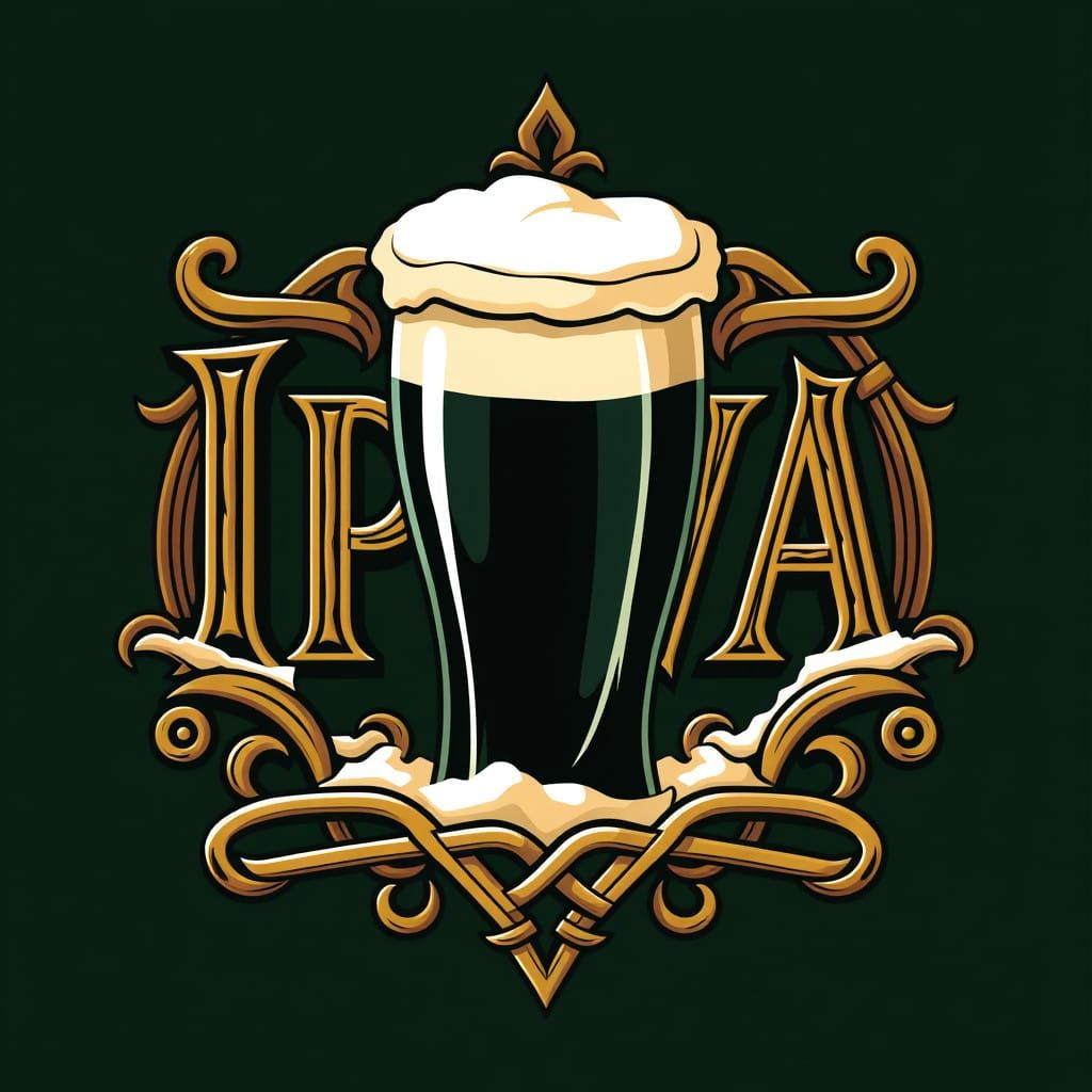 Luxurious Celtic-Inspired Logo of IPWA with Guinne... - AI Art