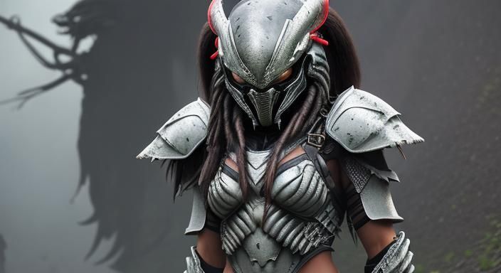 Female Model wearing Predator armour - AI Generated Artwork - NightCafe ...