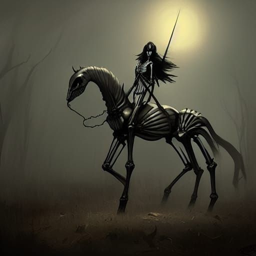 Skeleton horse rider - AI Generated Artwork - NightCafe Creator