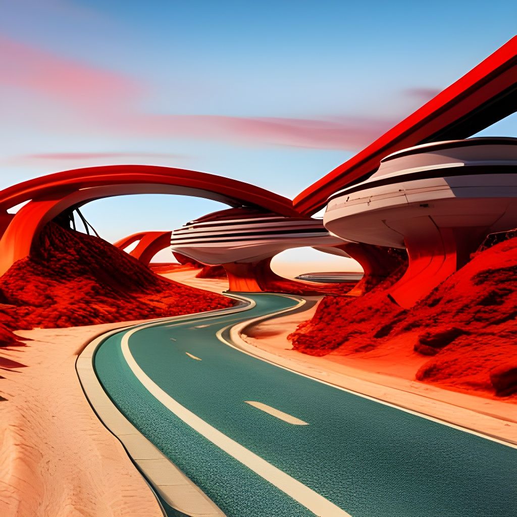 Nice drive along the Martian highway. - AI Generated Artwork ...