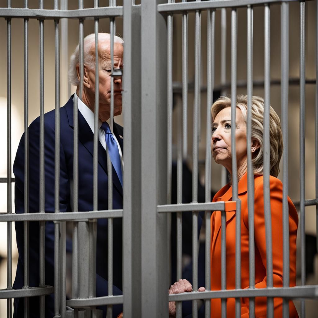 Joe Biden in prison for treason with Hillary Clinton - AI Generated ...