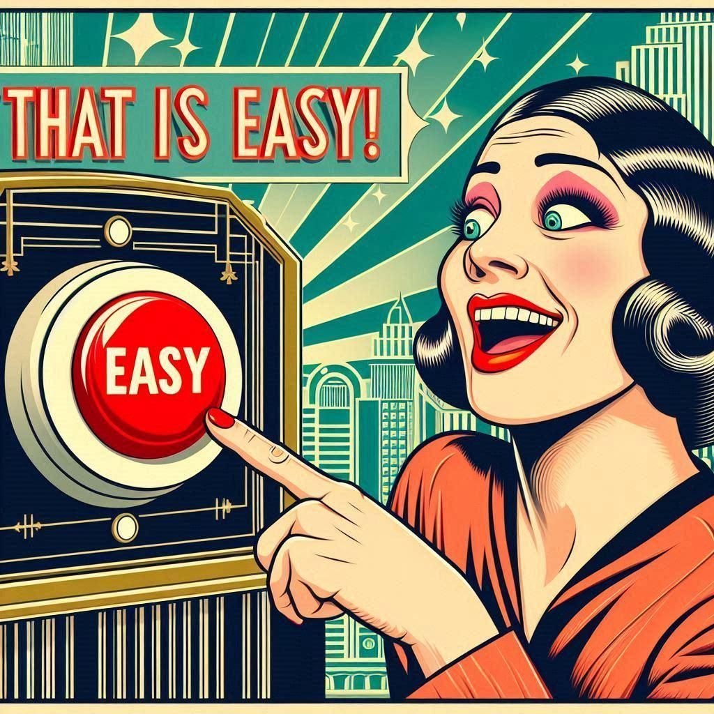 🔴Retro "That Was Easy" Button🔴 - AI Generated Artwork - NightCafe Creator