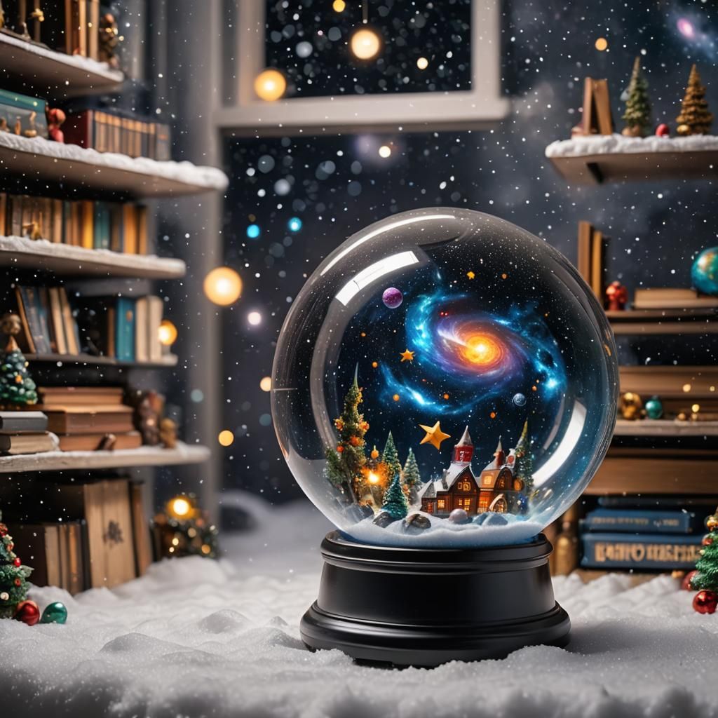 Cosmic Snow Globe Galaxy - AI Generated Artwork - NightCafe Creator