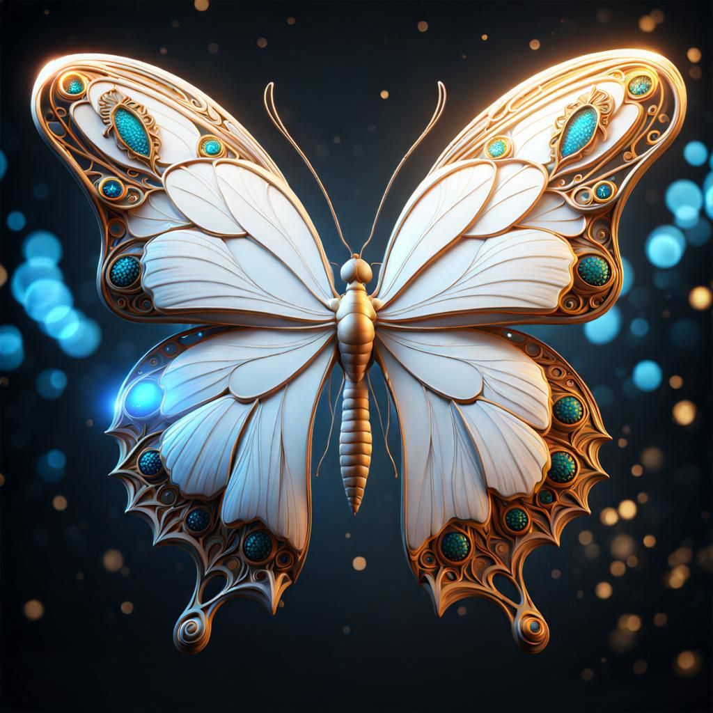 A Particle Of Light - Luminous Butterfly: Detailed Matte Pai...