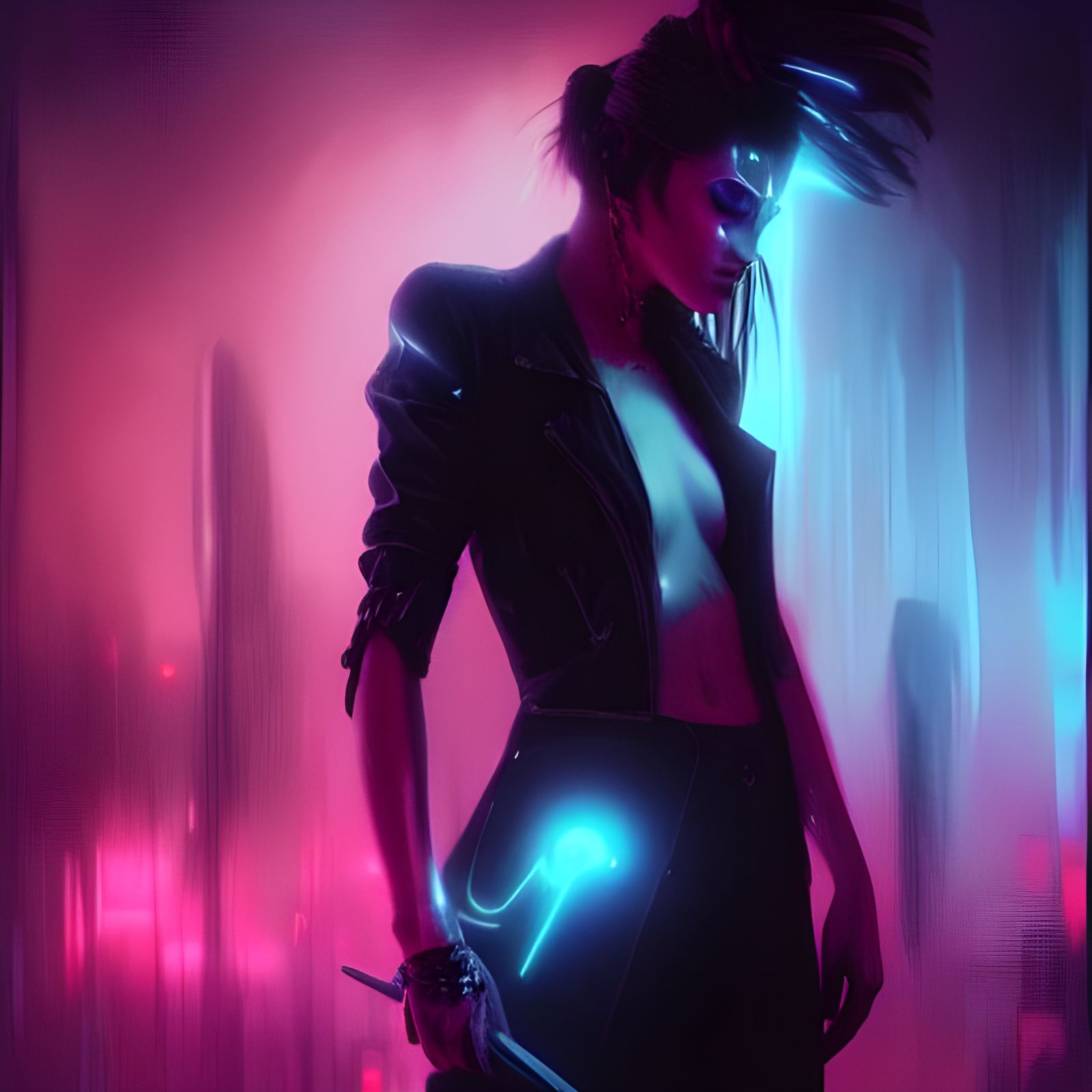 Love in the key of death synthwave neon retro sinister by Greg Rutkowski romanticism mysterious ...