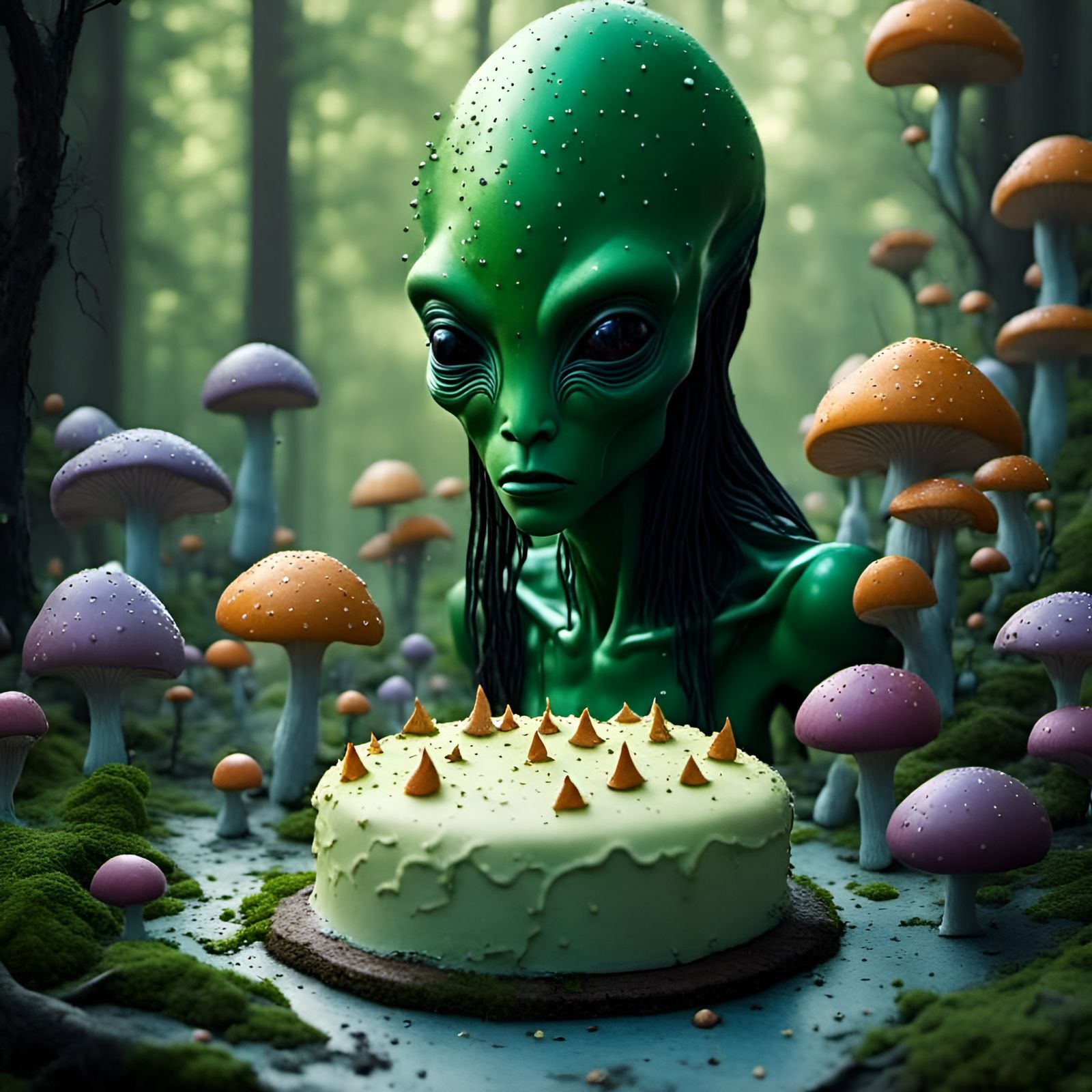 Surprise Alien Magic Cake by My. - AI Generated Artwork - NightCafe Creator