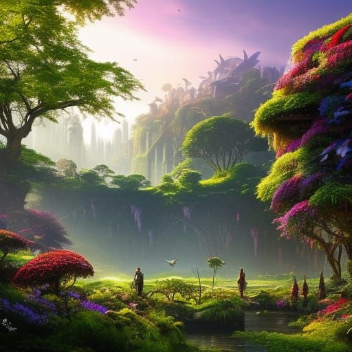 Alien Realms, Valley - AI Generated Artwork - NightCafe Creator