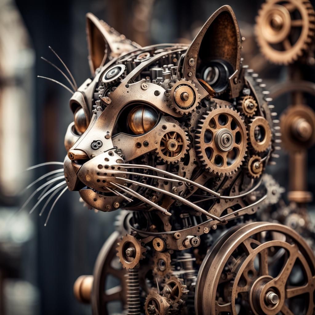 A Clockwork Cat - AI Generated Artwork - NightCafe Creator