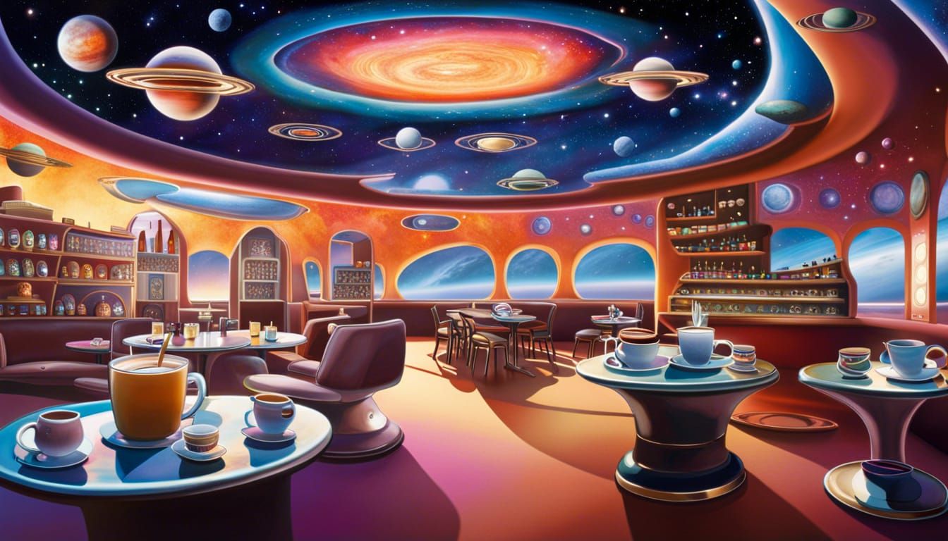 Space Station Cafe - AI Generated Artwork - NightCafe Creator