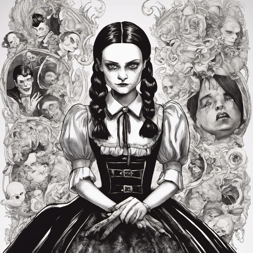 Evil Wednesday Addams, a captivating enigma, exudes an air of dark ...