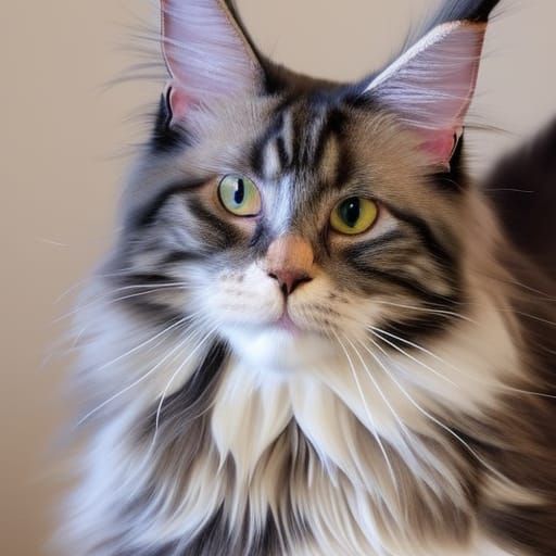 A mainecoon cat with Calico coloring - AI Generated Artwork - NightCafe ...