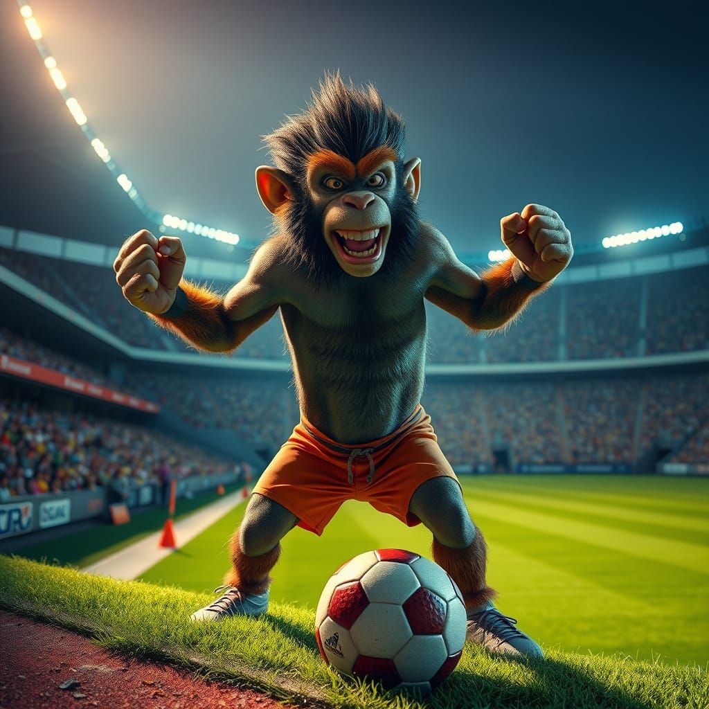 Furious Mankey Takes the Field in Hyper-Realistic ... - AI Art