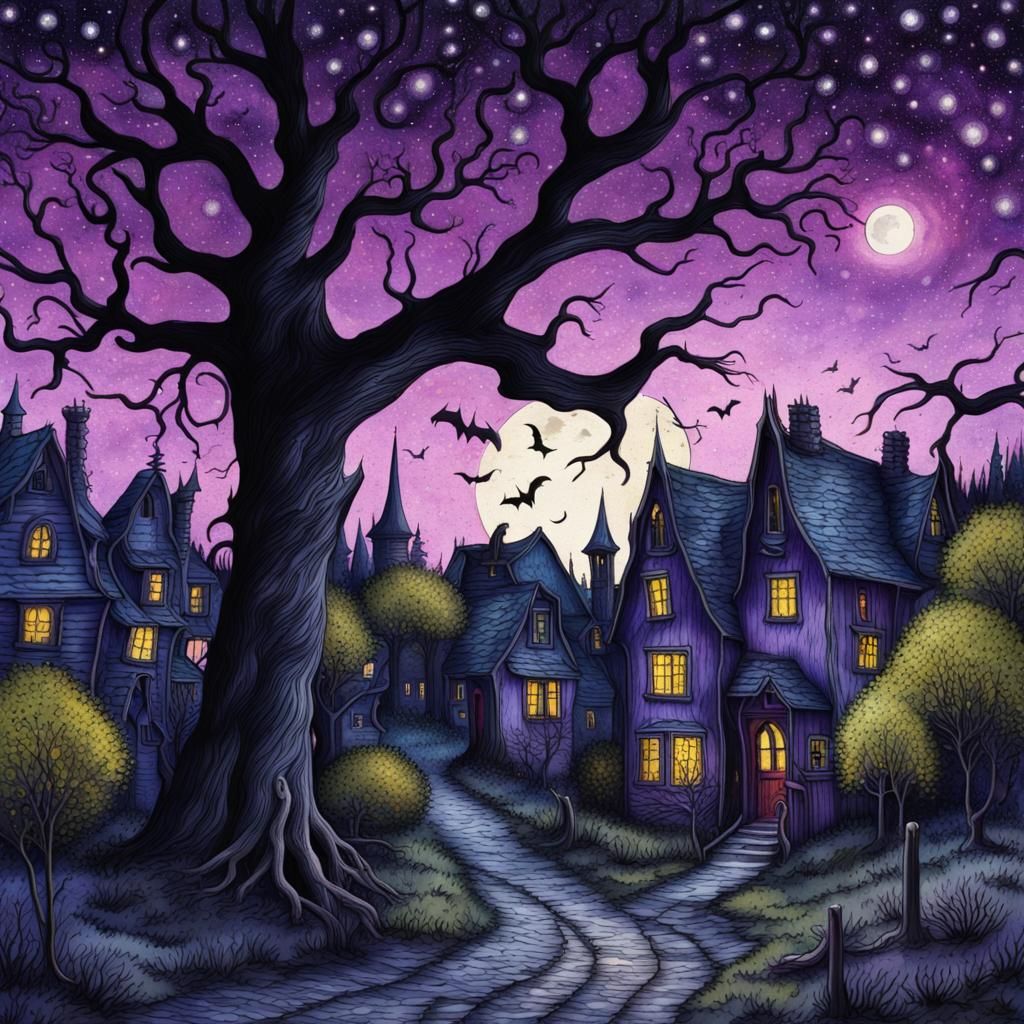 High gothic tim Burton style beautiful soft watercolors vincent van ...