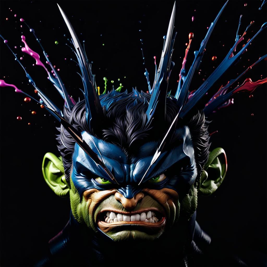 Wolverine/Hulk Fusion - AI Generated Artwork - NightCafe Creator