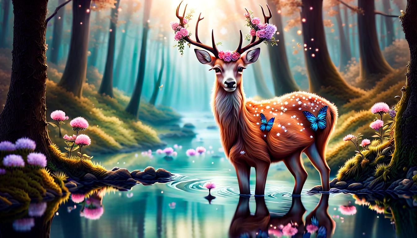 Magic deer - AI Generated Artwork - NightCafe Creator
