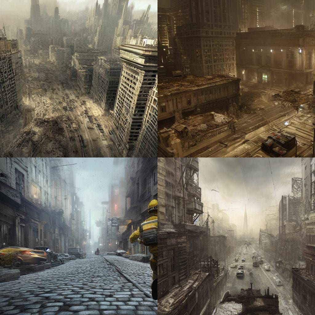 a boy running . Elaborately Detailed hyper-realistic Post-Apocalyptic ...