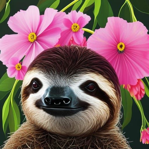 Super Cute Sloth Baby - AI Generated Artwork - NightCafe Creator