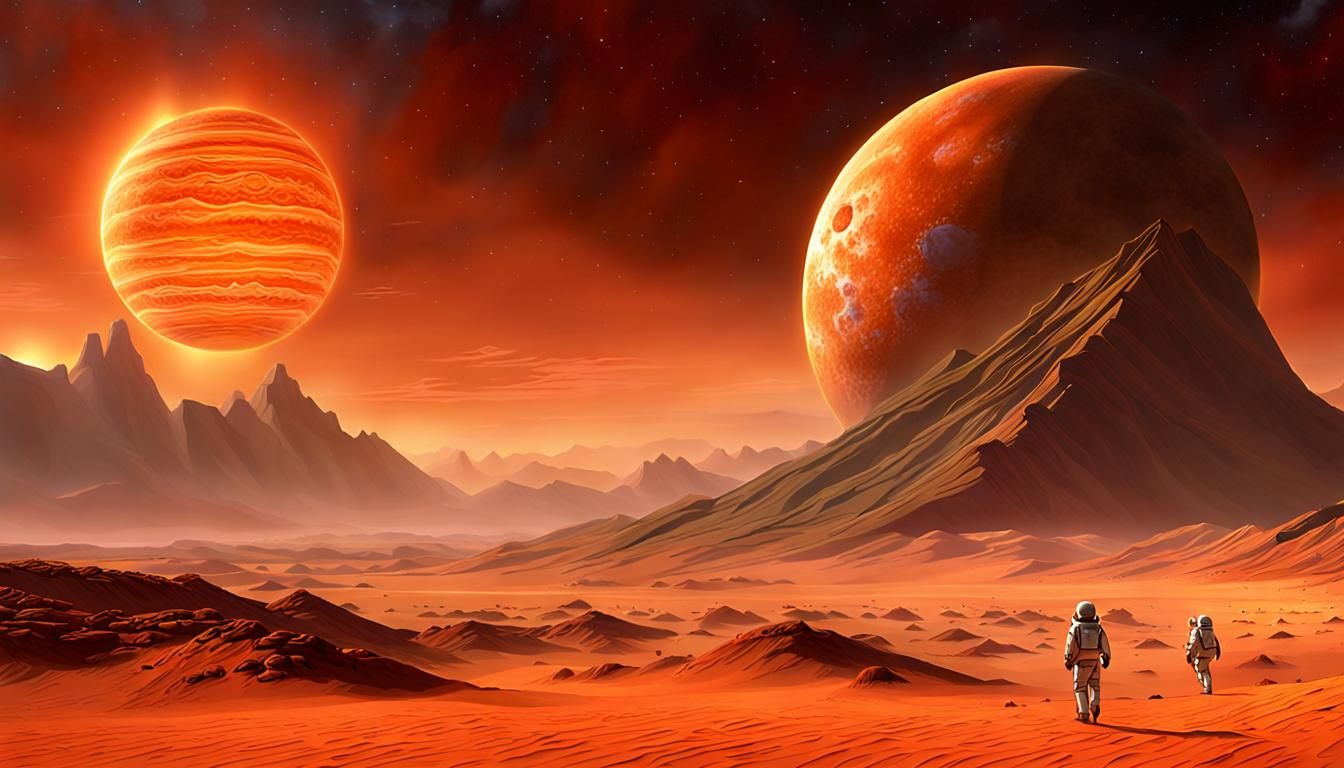 Walking in the cold desert of Proxima Centauri b, we gaze up at the ...