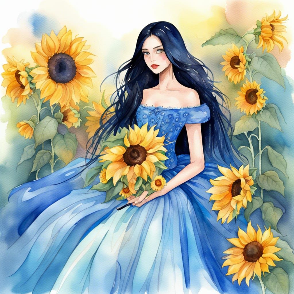 sunflower princess - AI Generated Artwork - NightCafe Creator