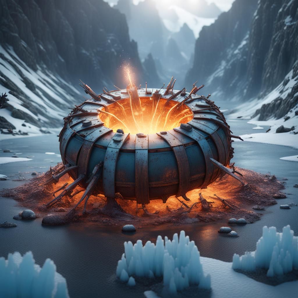 A land mine that frozen when explode - AI Generated Artwork - NightCafe ...