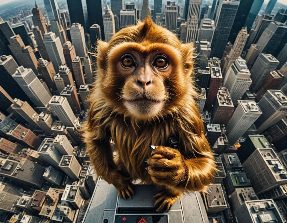 The monkey on the skyscraper - AI Generated Artwork - NightCafe Creator