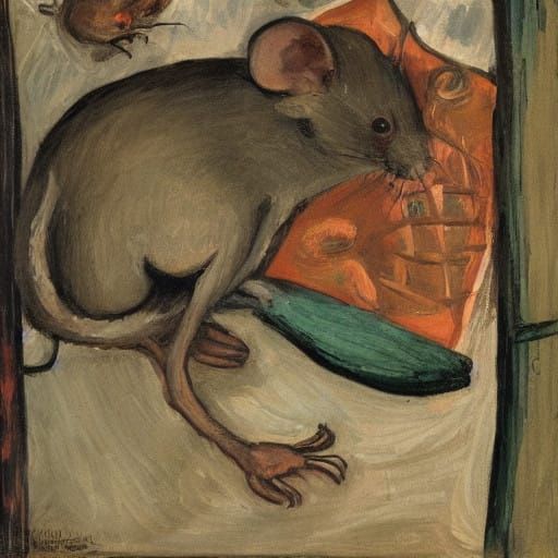 Distressed Mouse Trapped in 15th-Century Chamber - AI Art