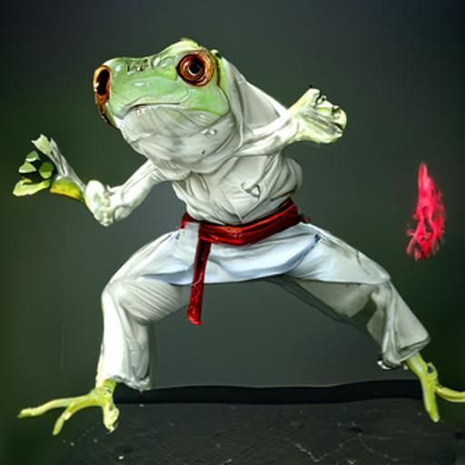 Karate frog set - AI Generated Artwork - NightCafe Creator
