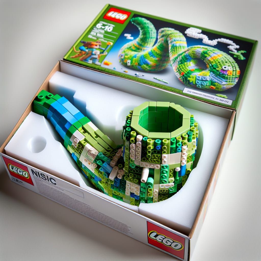 Lego Smoking Pipe Set in Original Packaging - AI Art
