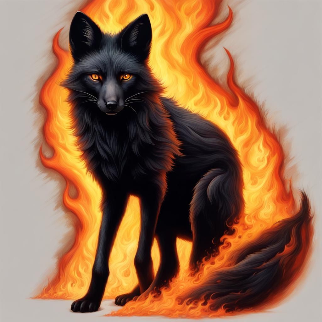 flaming fox - AI Generated Artwork - NightCafe Creator