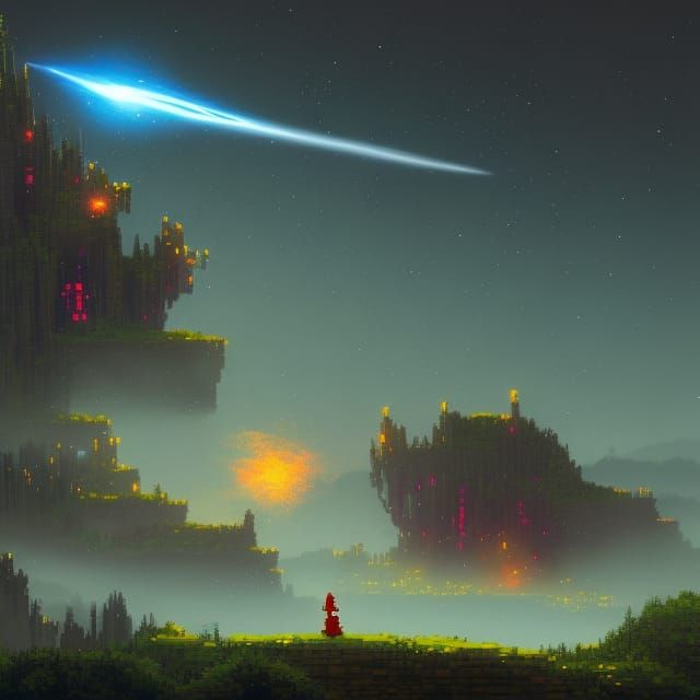 an 8-bit shooting star - AI Generated Artwork - NightCafe Creator