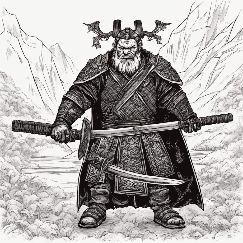 Dwarf samurai art - Dwarf Samurai Vampire in Medieval Fantas...