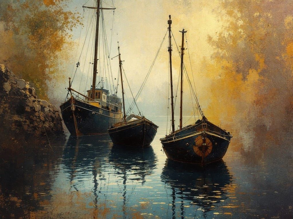 once they chased the tide now they dream of storms in rust ropes hold ...