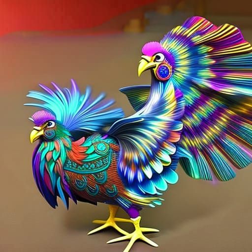 stinging / Striking chicken - AI Generated Artwork - NightCafe Creator