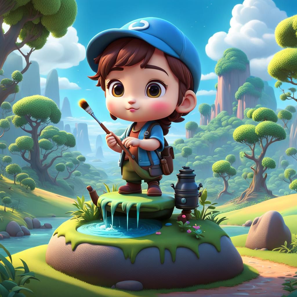 chibi painter - AI Generated Artwork - NightCafe Creator