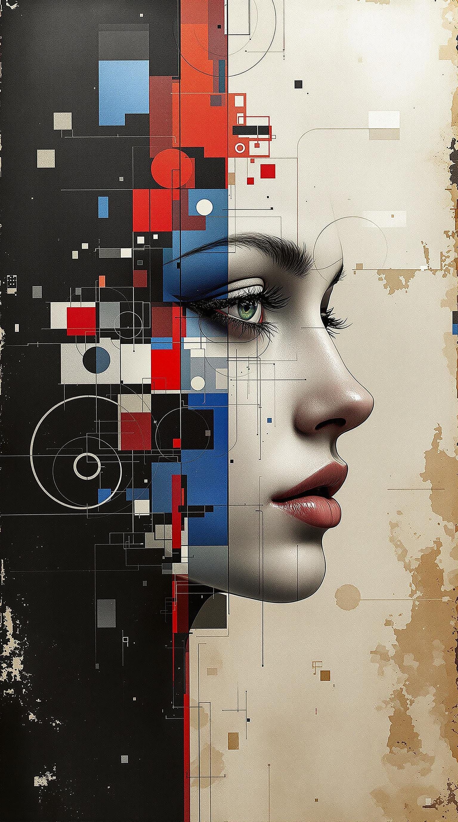 Surreal Fractal Portrait in Geometric Division Sty... - AI Art