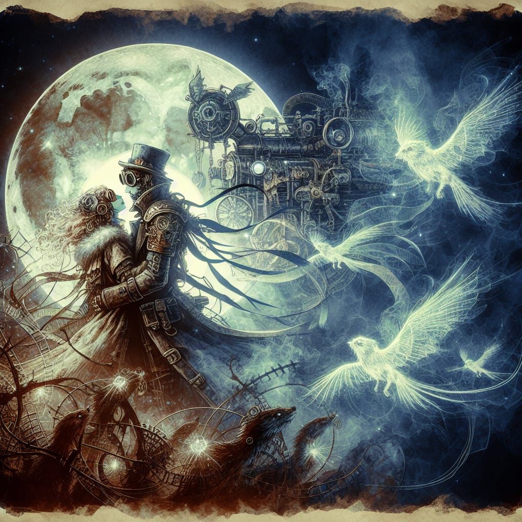 Steampunk Romance - AI Generated Artwork - NightCafe Creator