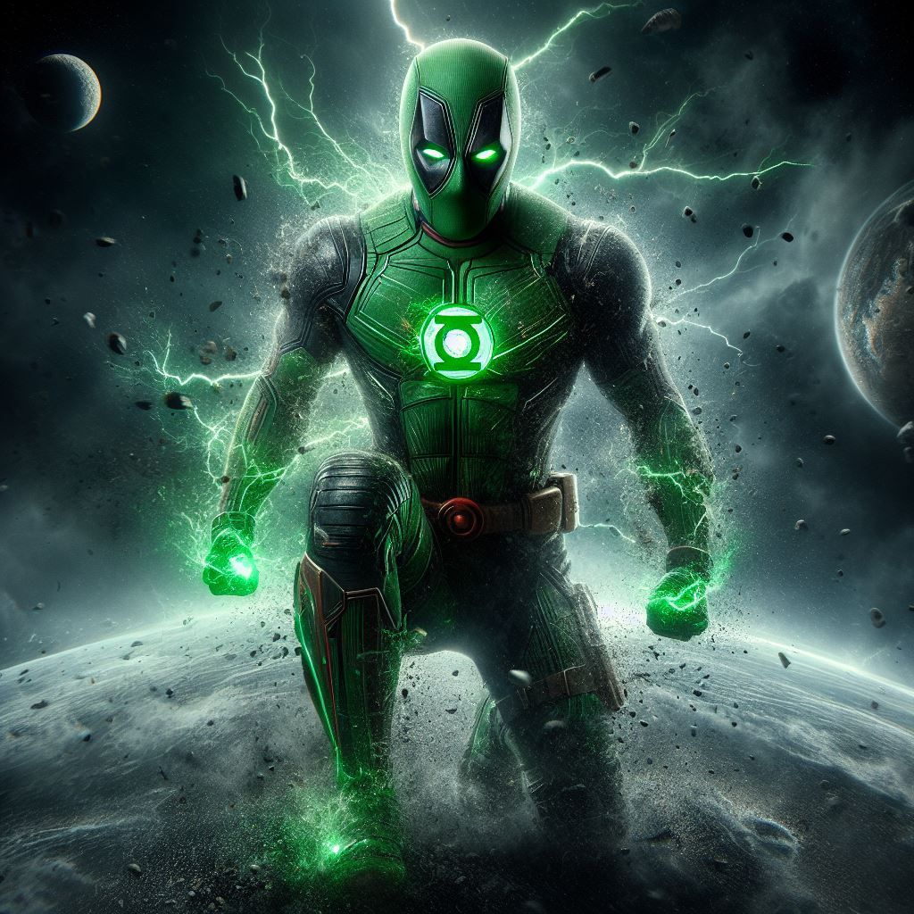 Deadpool as a Green Lantern - AI Generated Artwork - NightCafe Creator