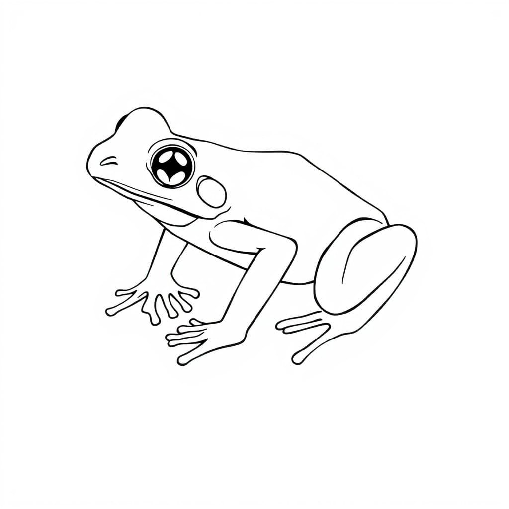Simple Black and White Drawing of Mutable Frog Pri... - AI Art