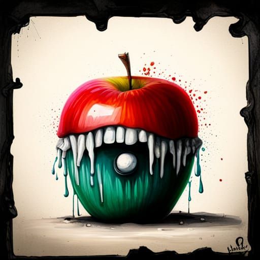 Creepy Apple - AI Generated Artwork - NightCafe Creator